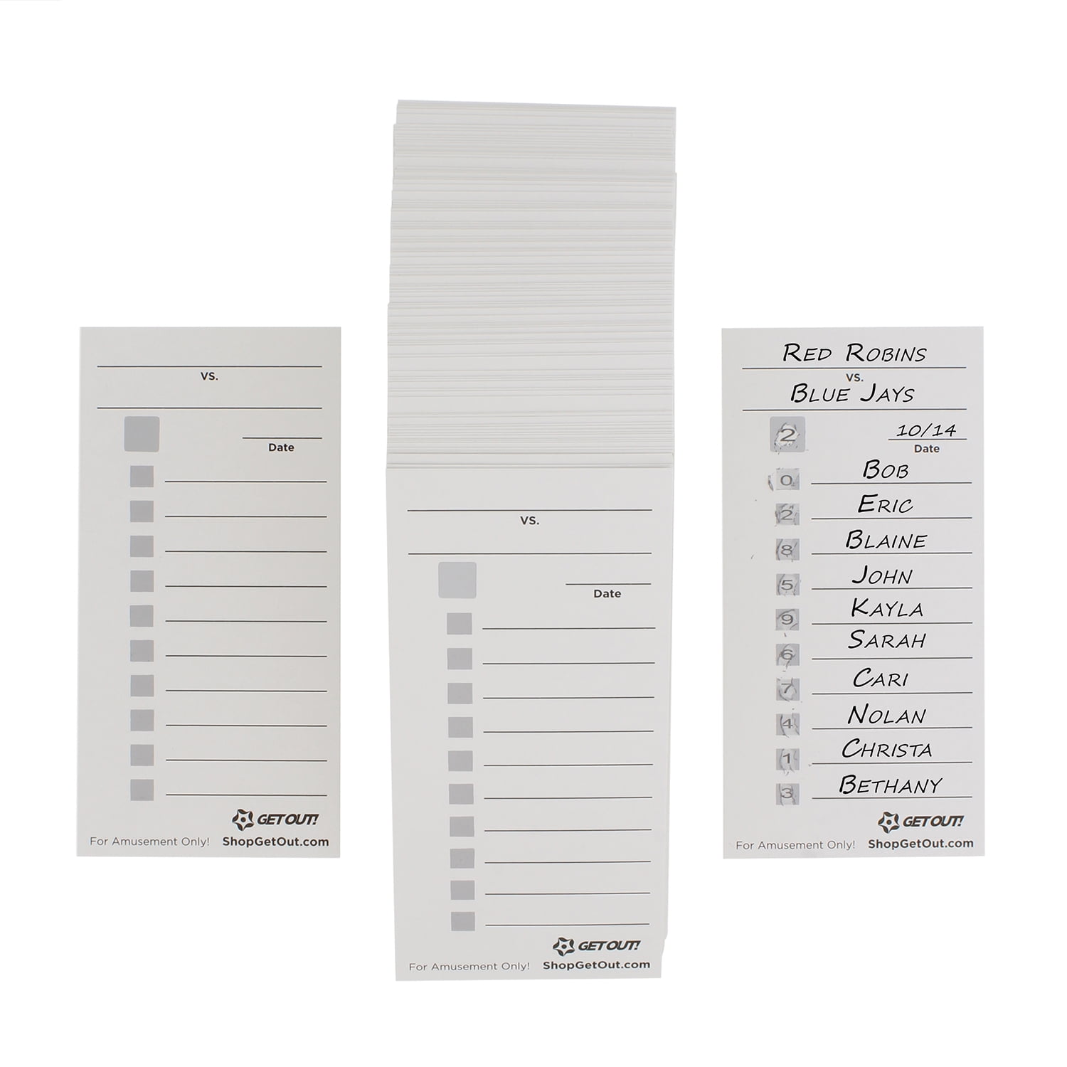 American Football Scratch Off Pool Cards 100-Pack Strip Line Sheets ...