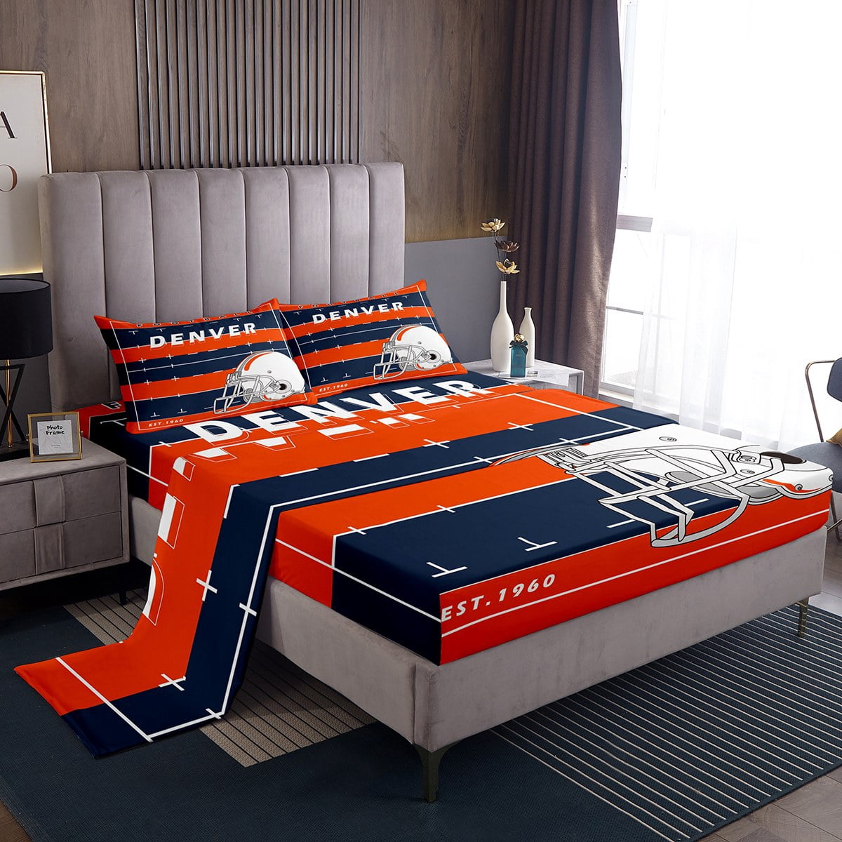 American Football Sheet Set Sports Theme Bed Sheets Set Queen For Boys ...