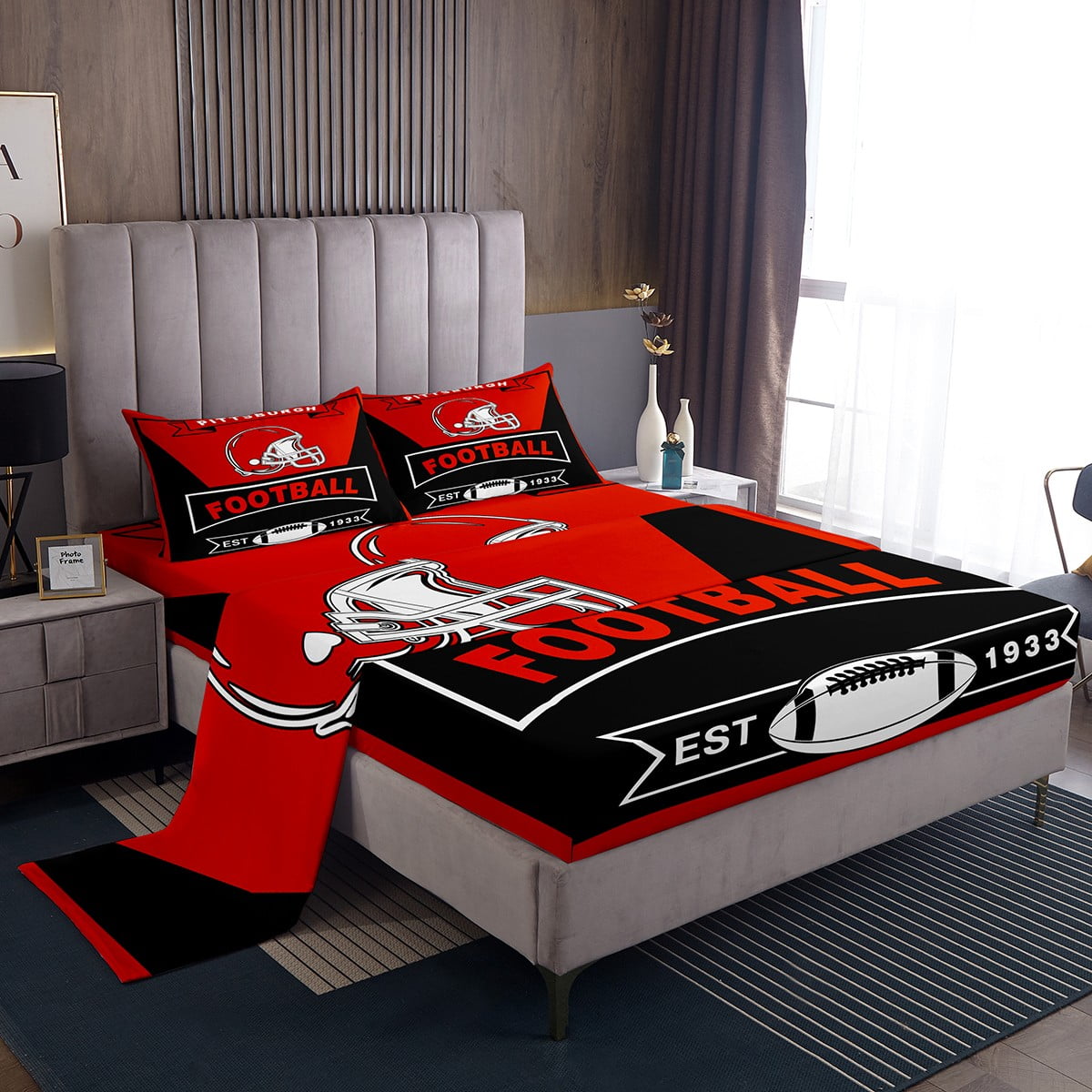 American Football Sheets Full Sports Bed Sheetss Teens Rugby Player ...