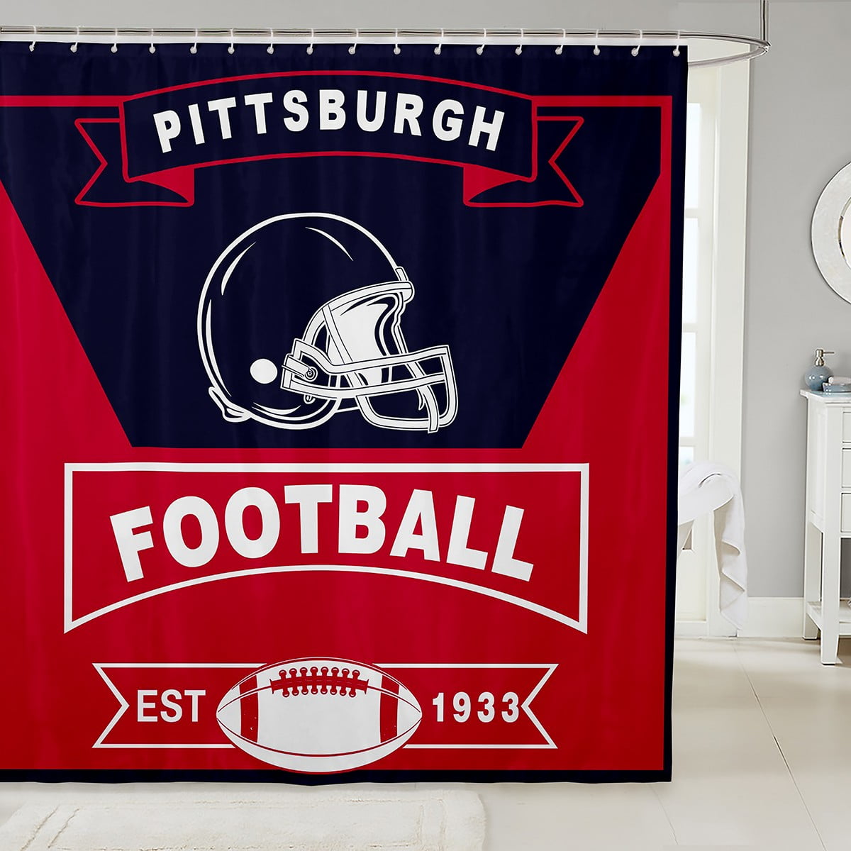 American Football Shower Curtain Sports Bathroom Decor for Boys Girls ...