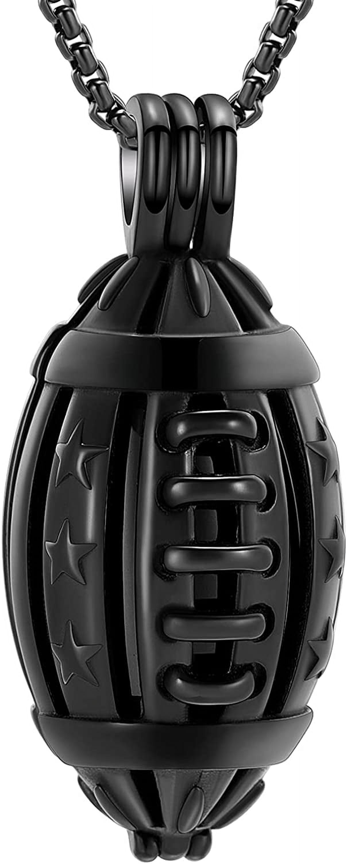 American Football Stainless Steel Memorial Urn Necklace Cremation ...