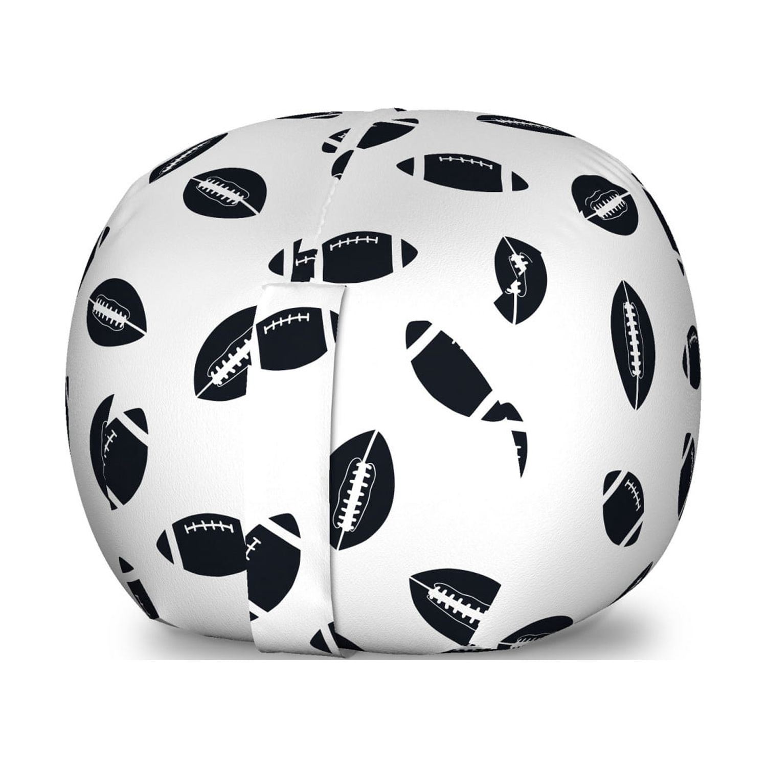 American Football Storage Toy Bag Chair, Monochrome Pattern Rugby Balls ...