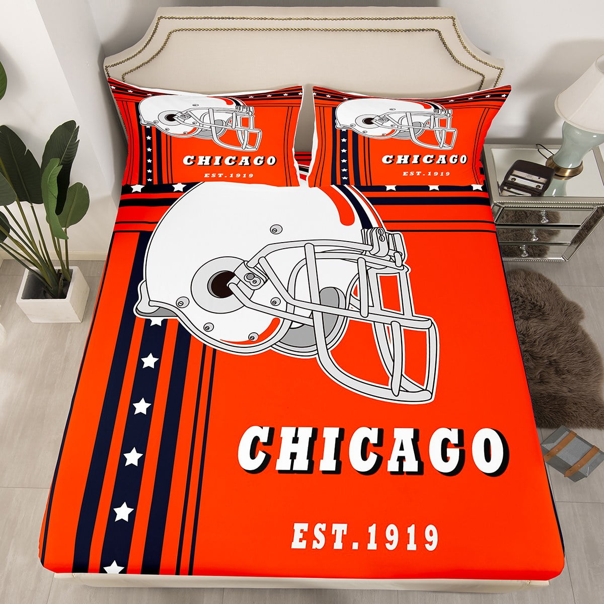 American Football Style Bed Sheets Football Lovers Boys Bedding Set ...