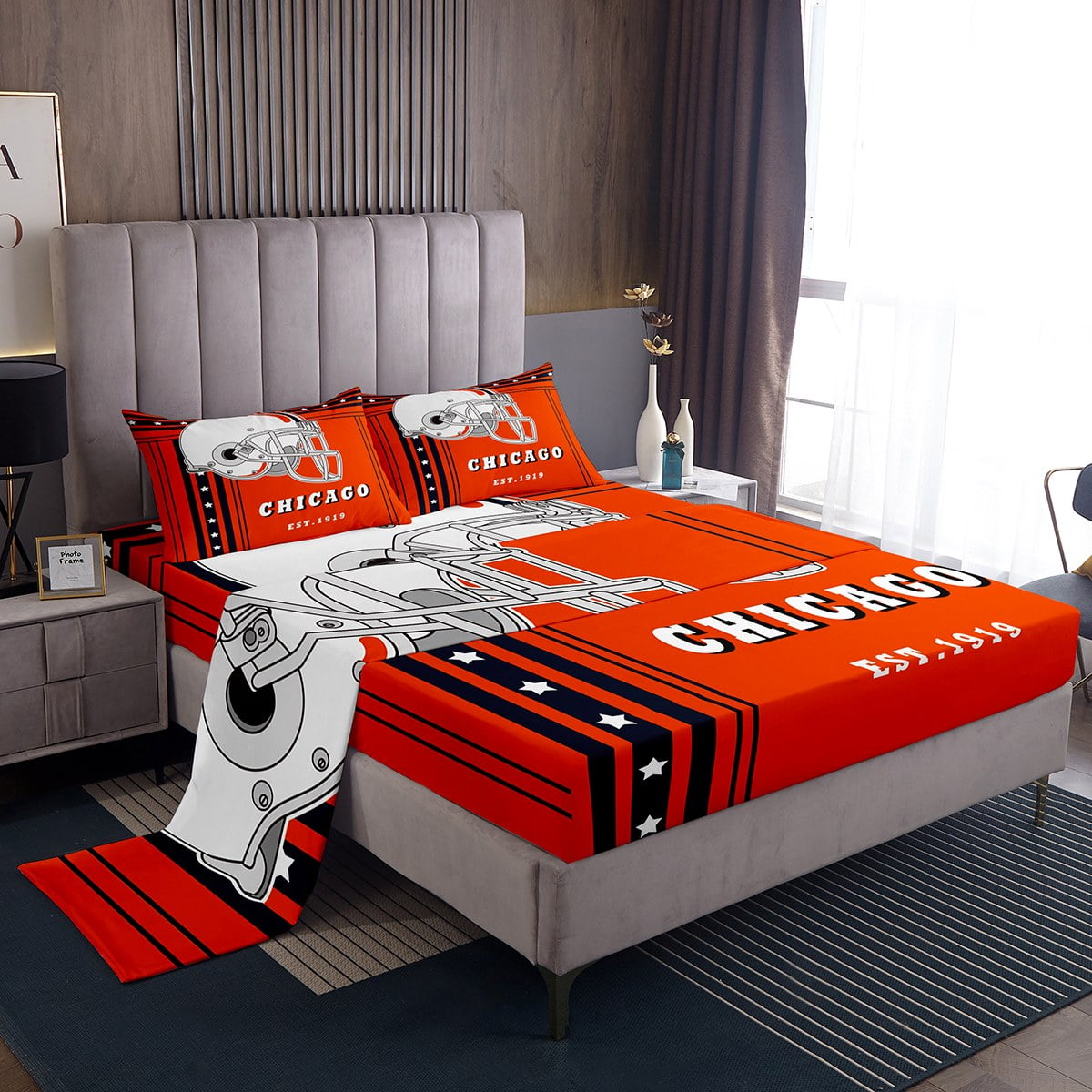 American Football Style Sheet Set Football Lovers Sheets Valentines Day ...