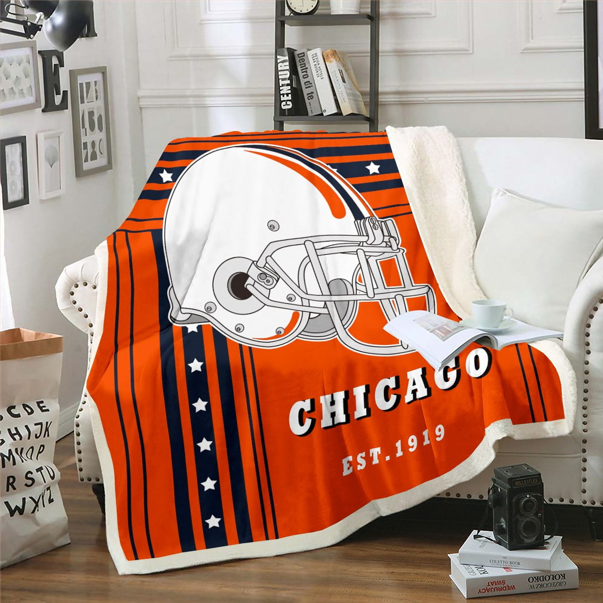American Football Style Throw Blanket Football Lovers Boys Fuzzy ...