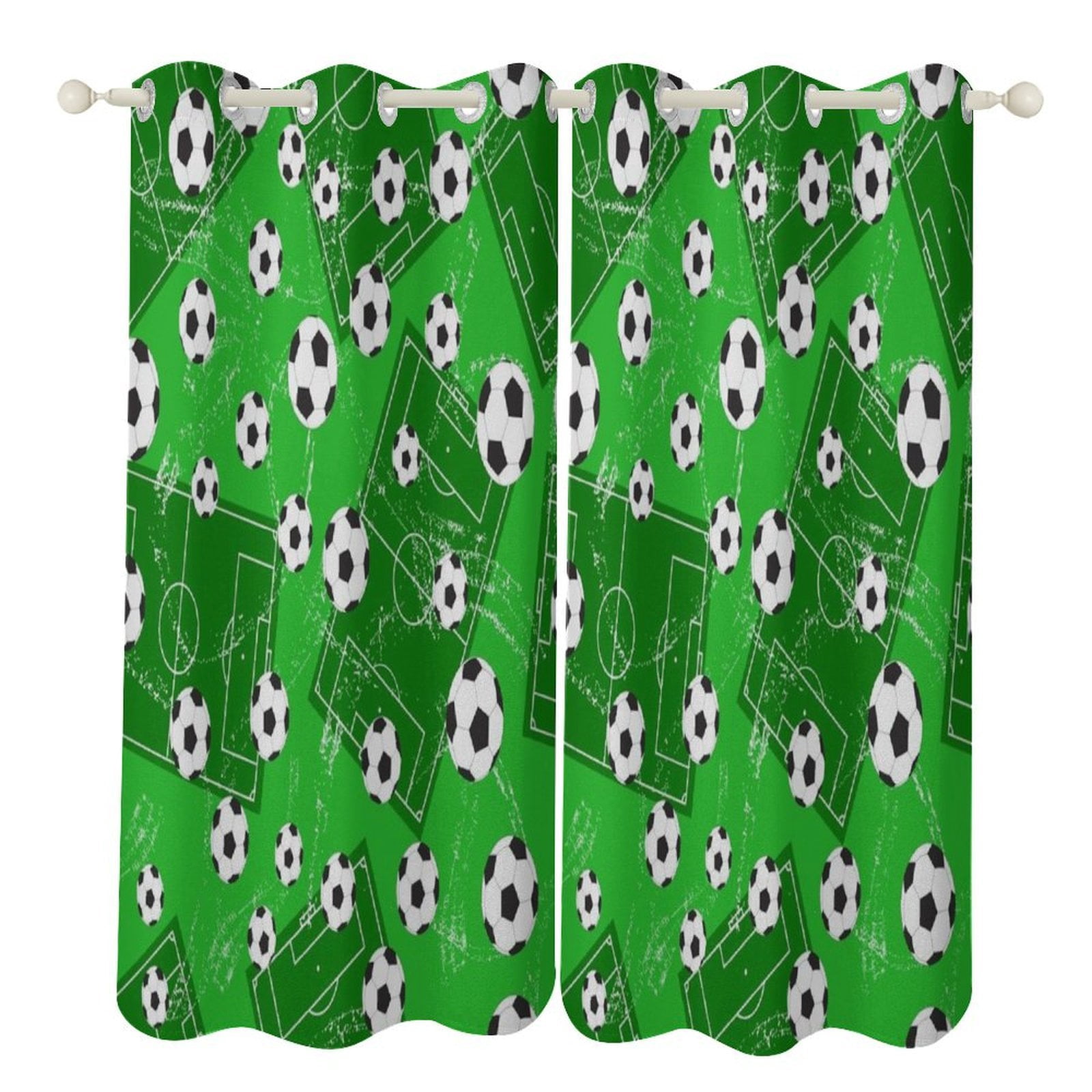 American Football Team Field 2 Panels Blackout Curtains for Bedroom ...
