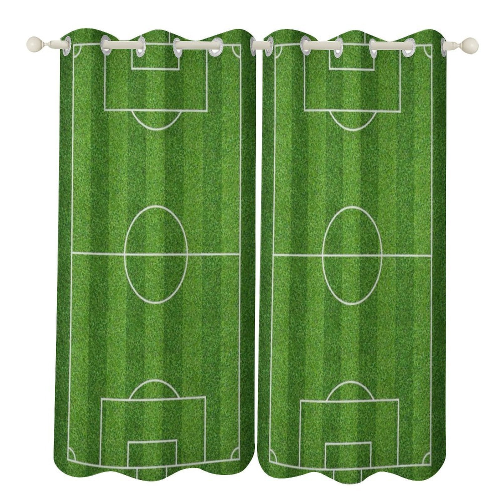 American Football Team Field 2 Panels Blackout Curtains for Bedroom ...
