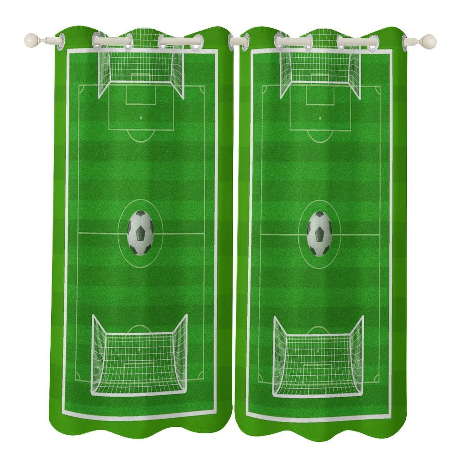 American Football Team Field 2 Panels Blackout Curtains for Bedroom ...