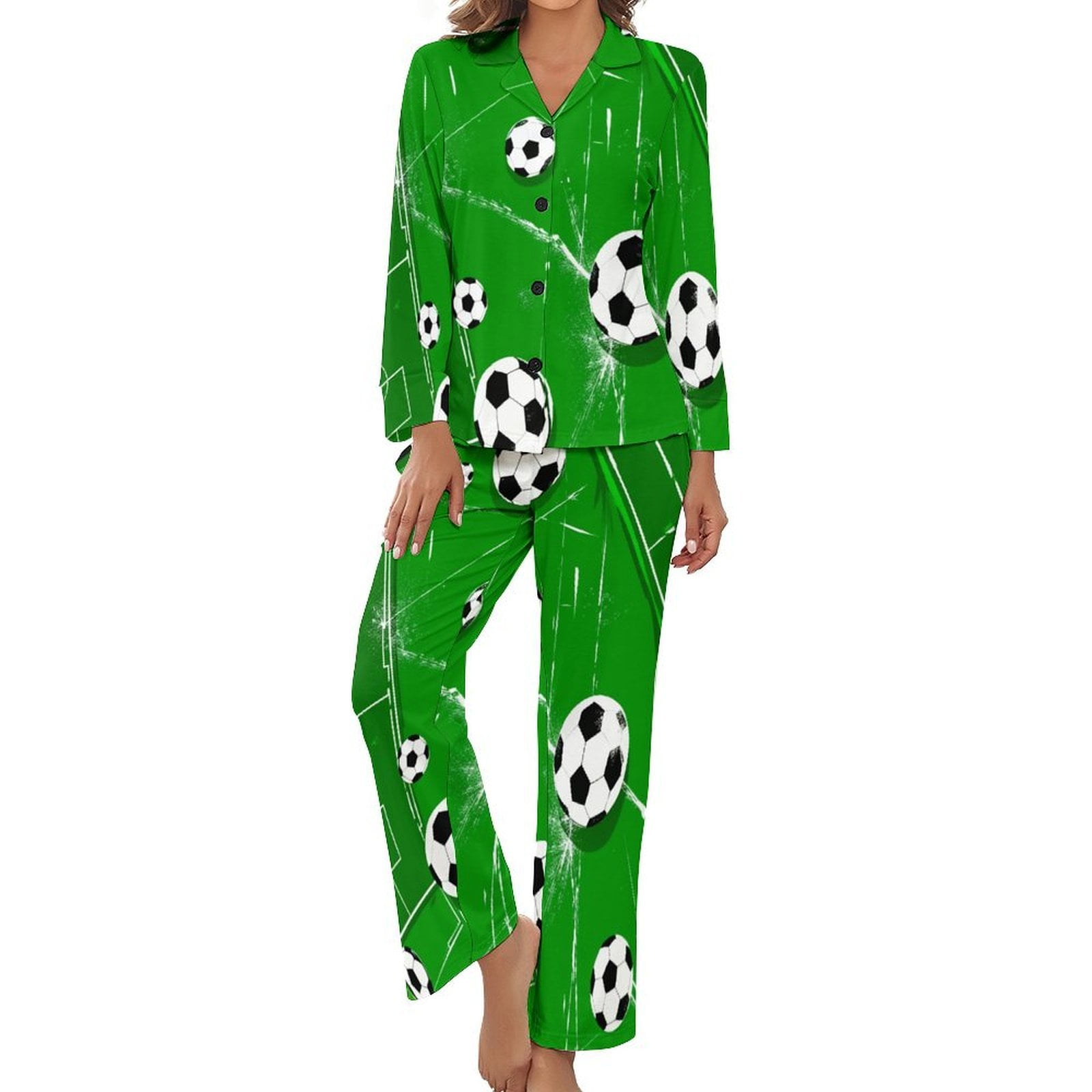 American Football Team Field Pajamas Woman Vintage Pajamas Set 2 Piece ...