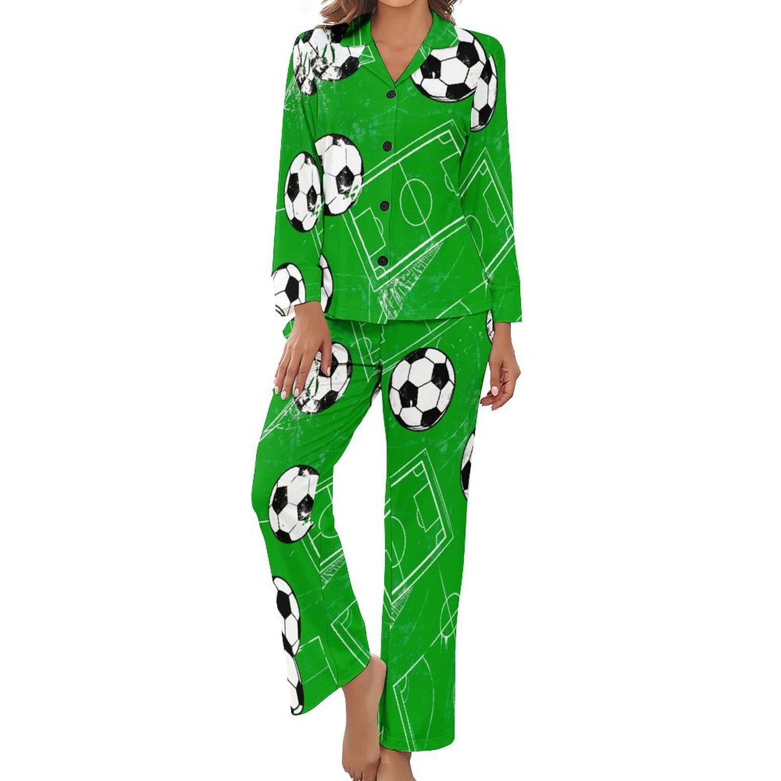 American Football Team Field Pajamas Woman Vintage Pajamas Set 2 Piece ...