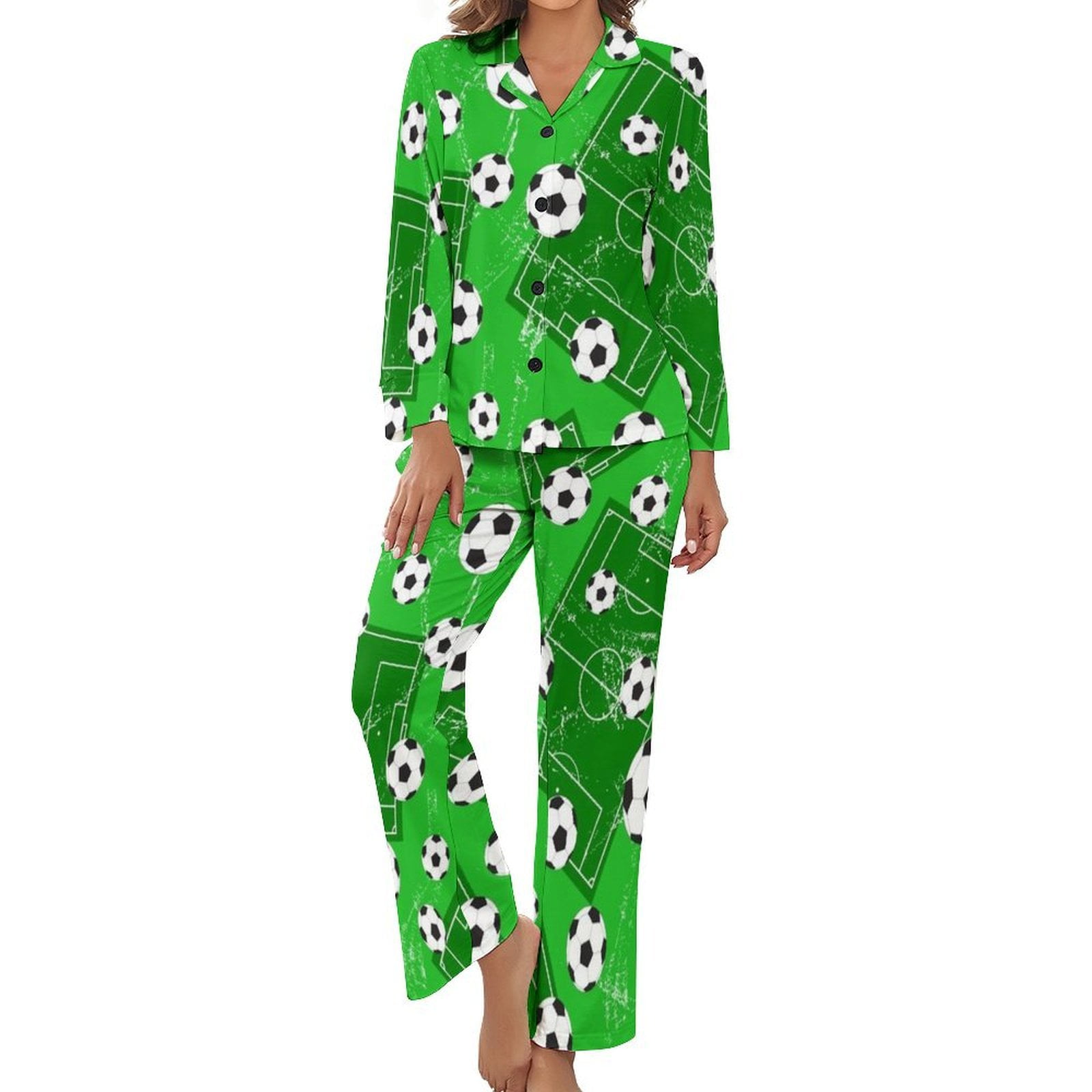 American Football Team Field Pajamas Woman Vintage Pajamas Set 2 Piece ...
