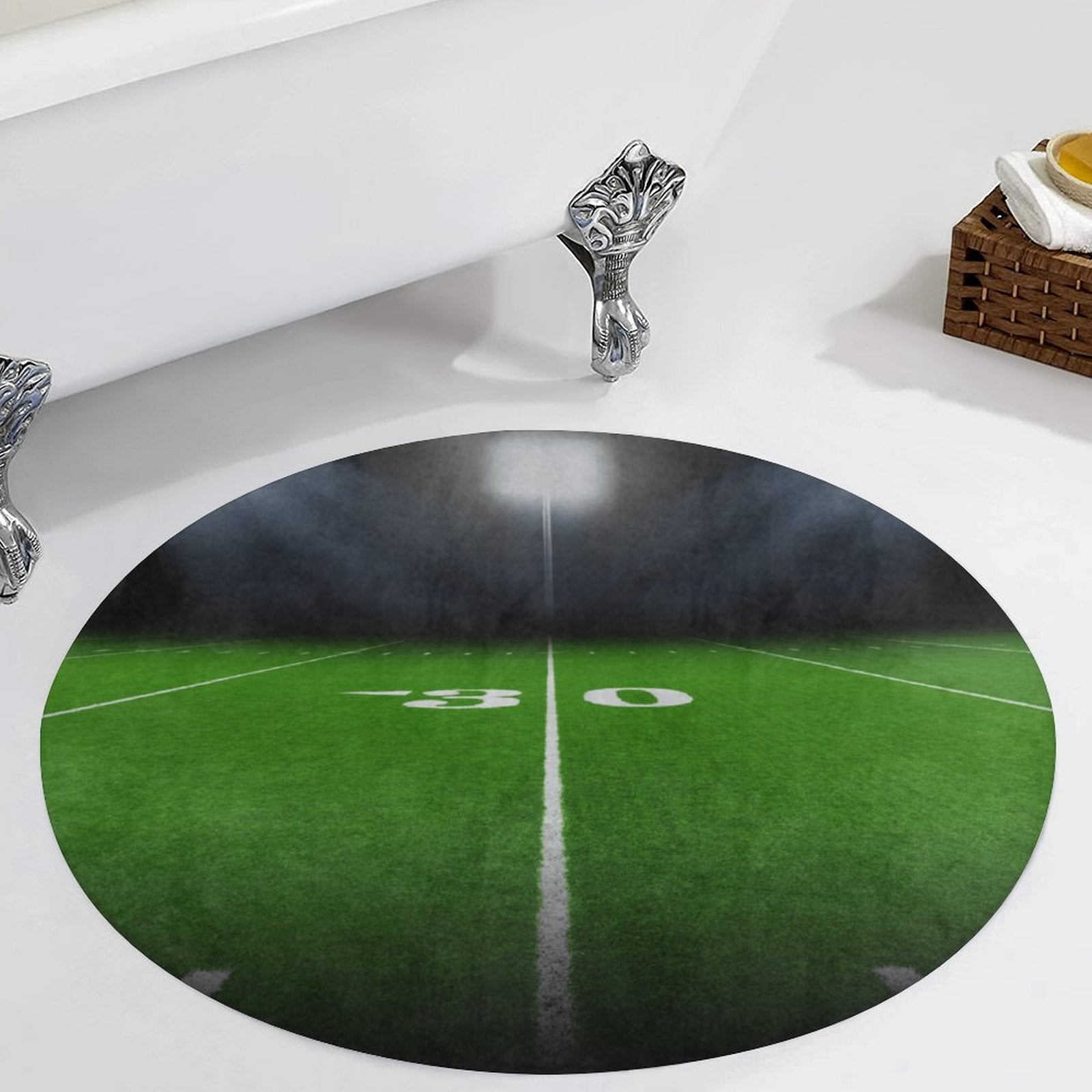 American Football Team Field Round Area Rugs for Bedroom Living Room ...