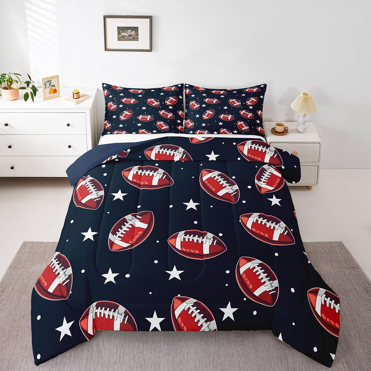American Football Twin Comforter Set Sports Bedding Sets Rugby Print ...