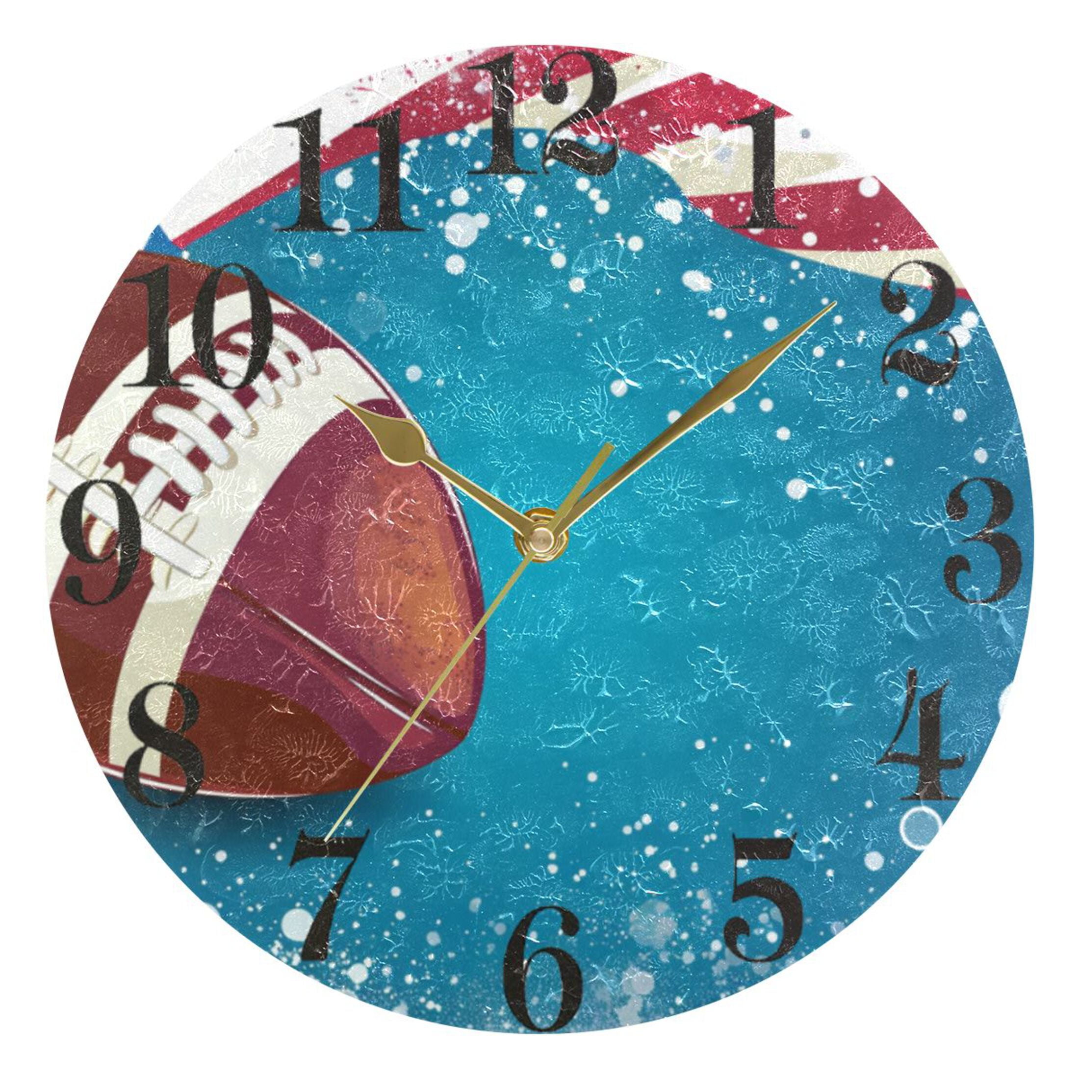 American Football Wall Clock 9.8 inch Battery Operated Clocks Non ...