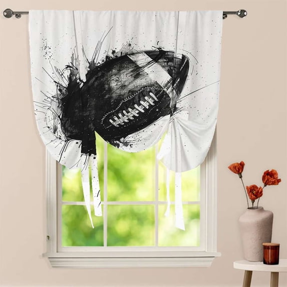 American Football Window Curtain for Living Room Roman Curtain Kitchen ...
