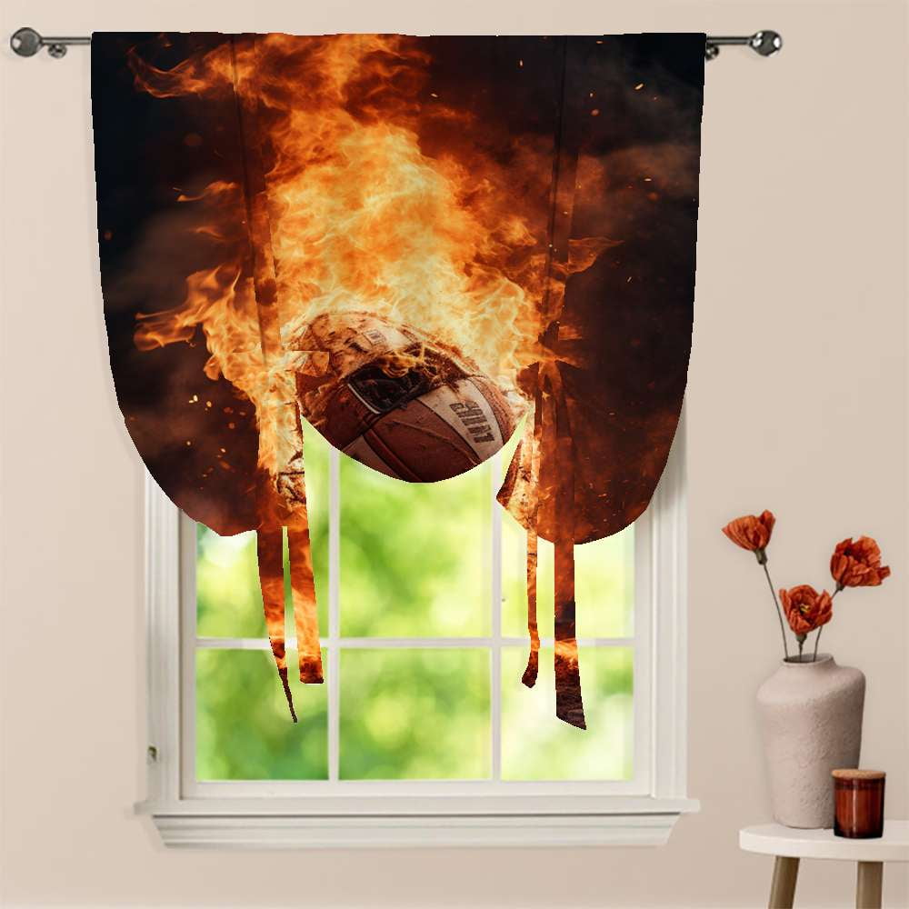American Football Window Curtain for Living Room Roman Curtain Kitchen ...