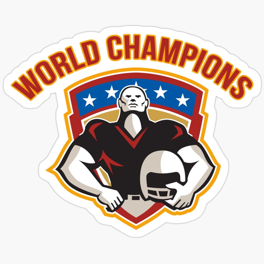 American Football World Champions Shield Sticker Baseball Sticker ...