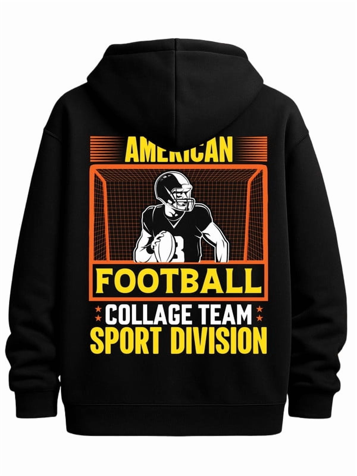 American Football hoodies & sweatshirt mens polyester black Warm ...