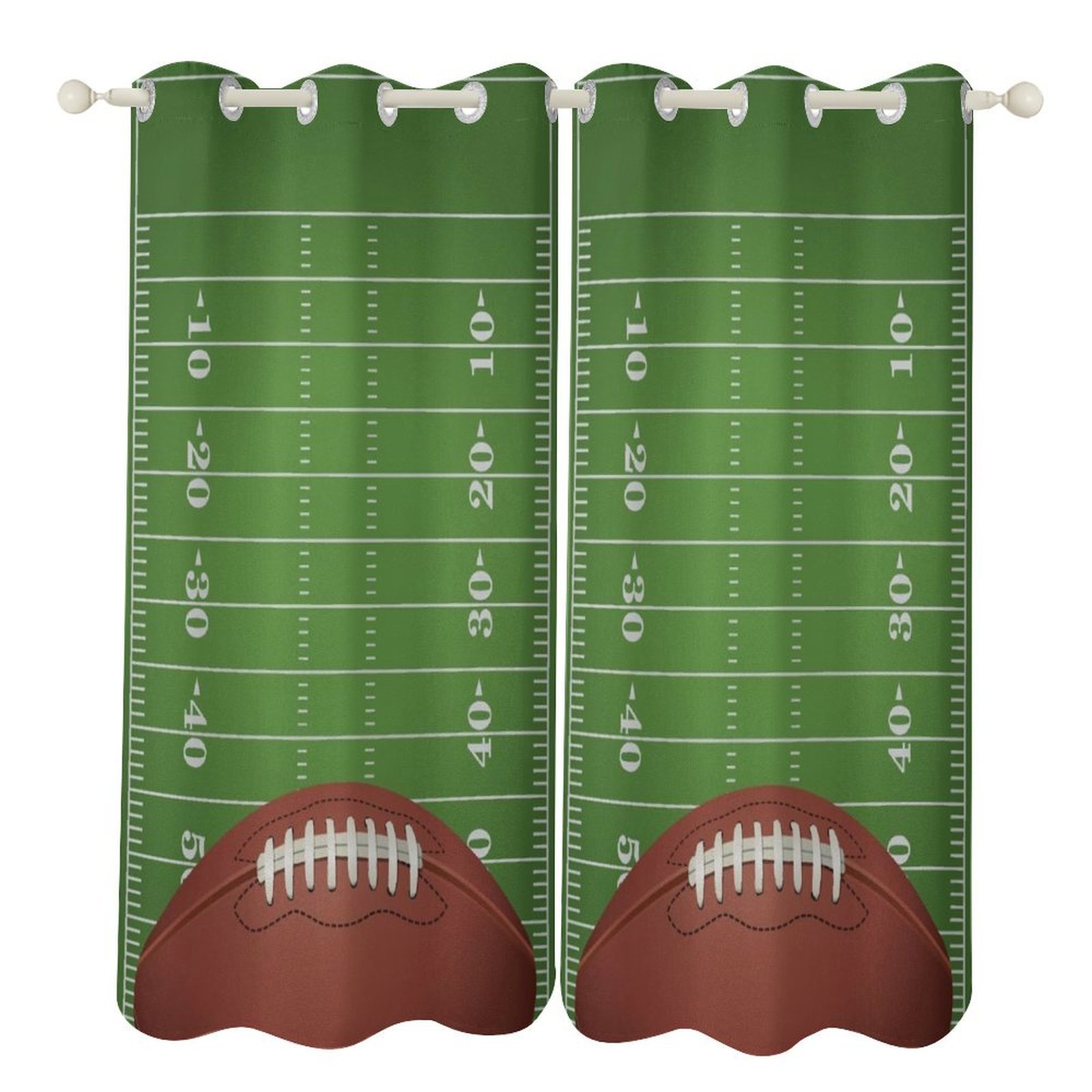 American Football on Field 2pcs Blackout Curtains For Living Room ...