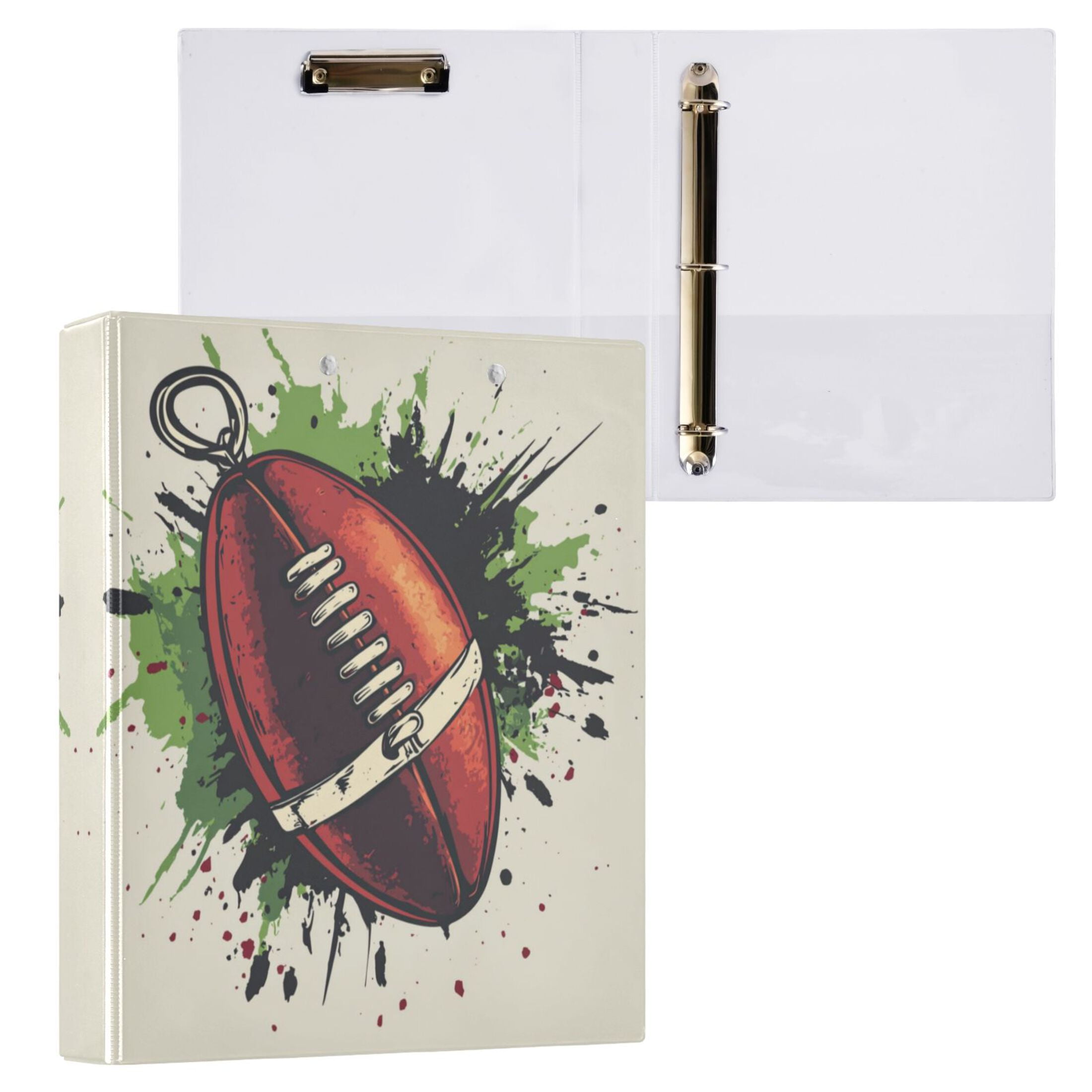 American Football-shaped 3 Ring Hardcover Binders 1.5in Round Rings for ...