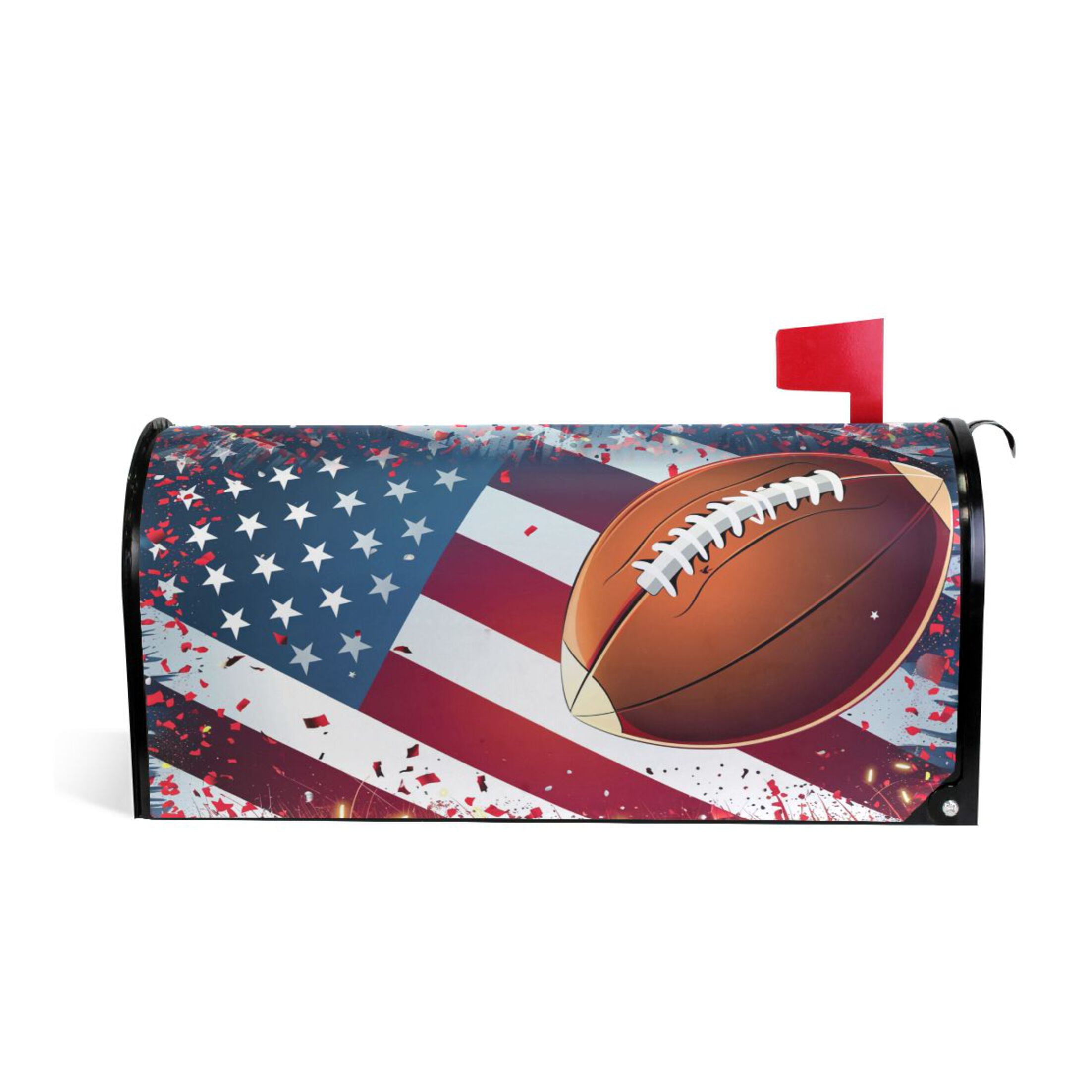 American Football with Flat Magnetic Mailbox Covers 21" X 18" Post ...