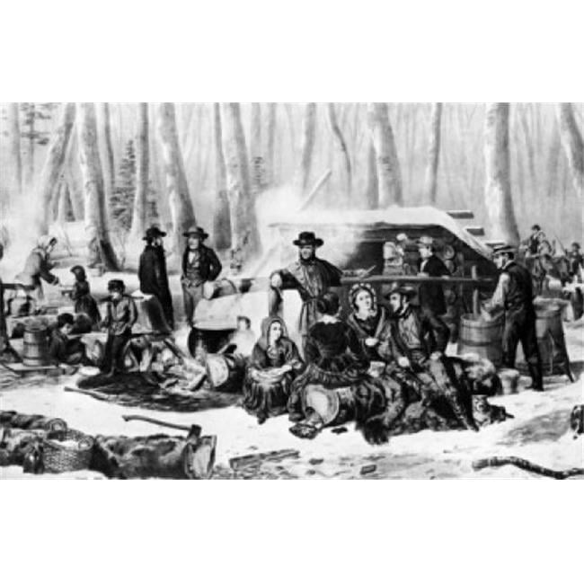 American Forest Scene Maple Sugaring by Currier & Ives Poster Print ...