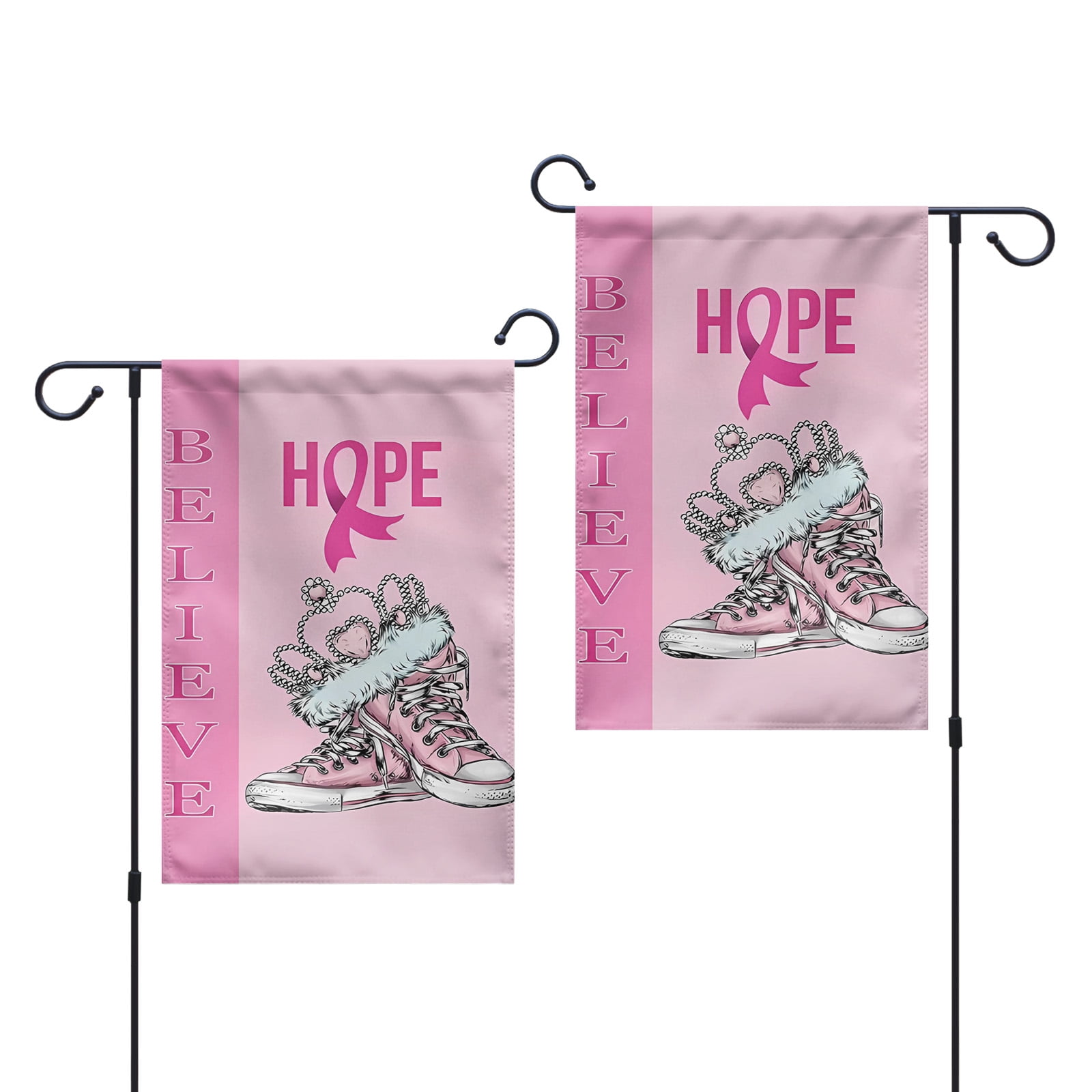 The American Forever Hopeful Breast Cancer Garden Flag, 12 x 18 inches ...