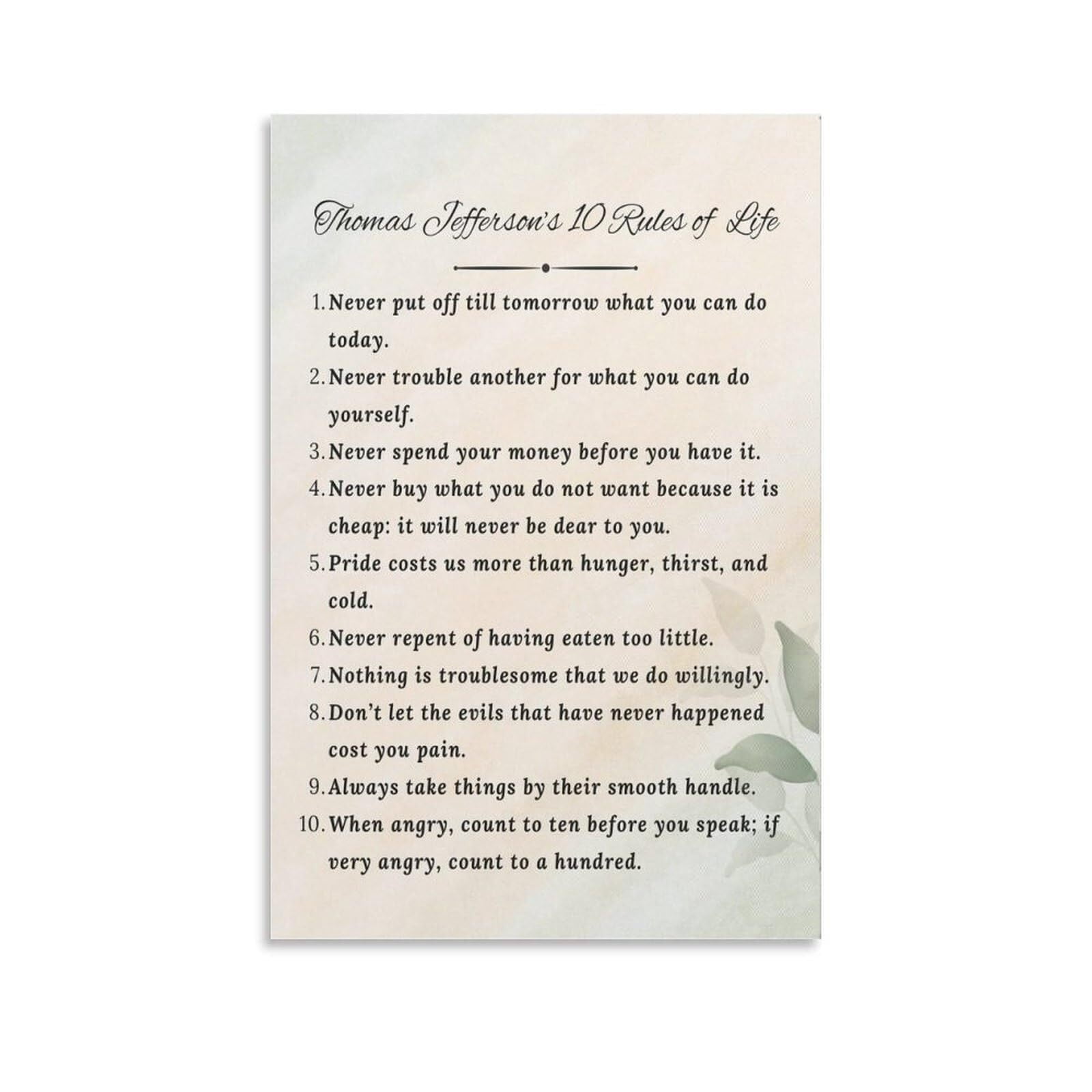 American Founding Father Thomas Jefferson Quotes Poster Wall Art Decor ...