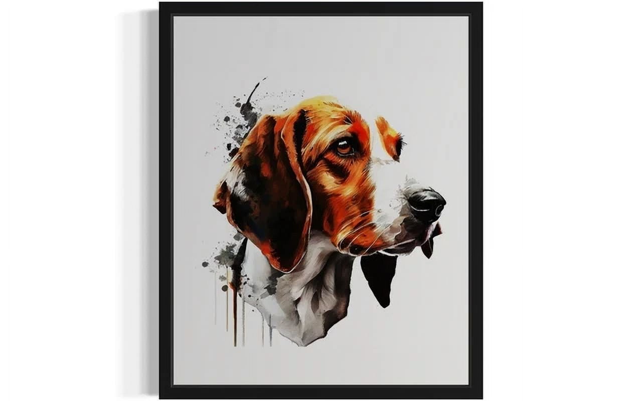 American Foxhound Dog Watercolor Photo Art Print Poster Wall Art ...