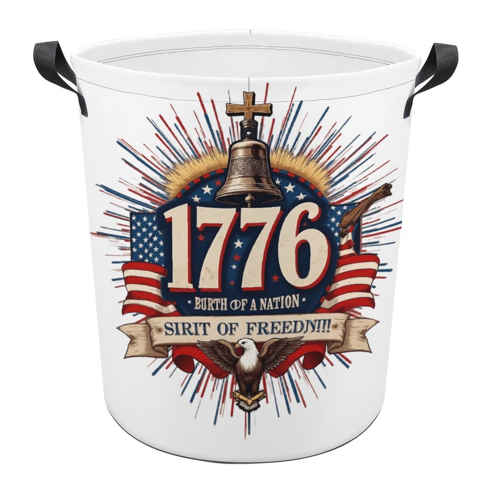 American Freedom Independence Print Foldable Laundry Basket for Clothes ...