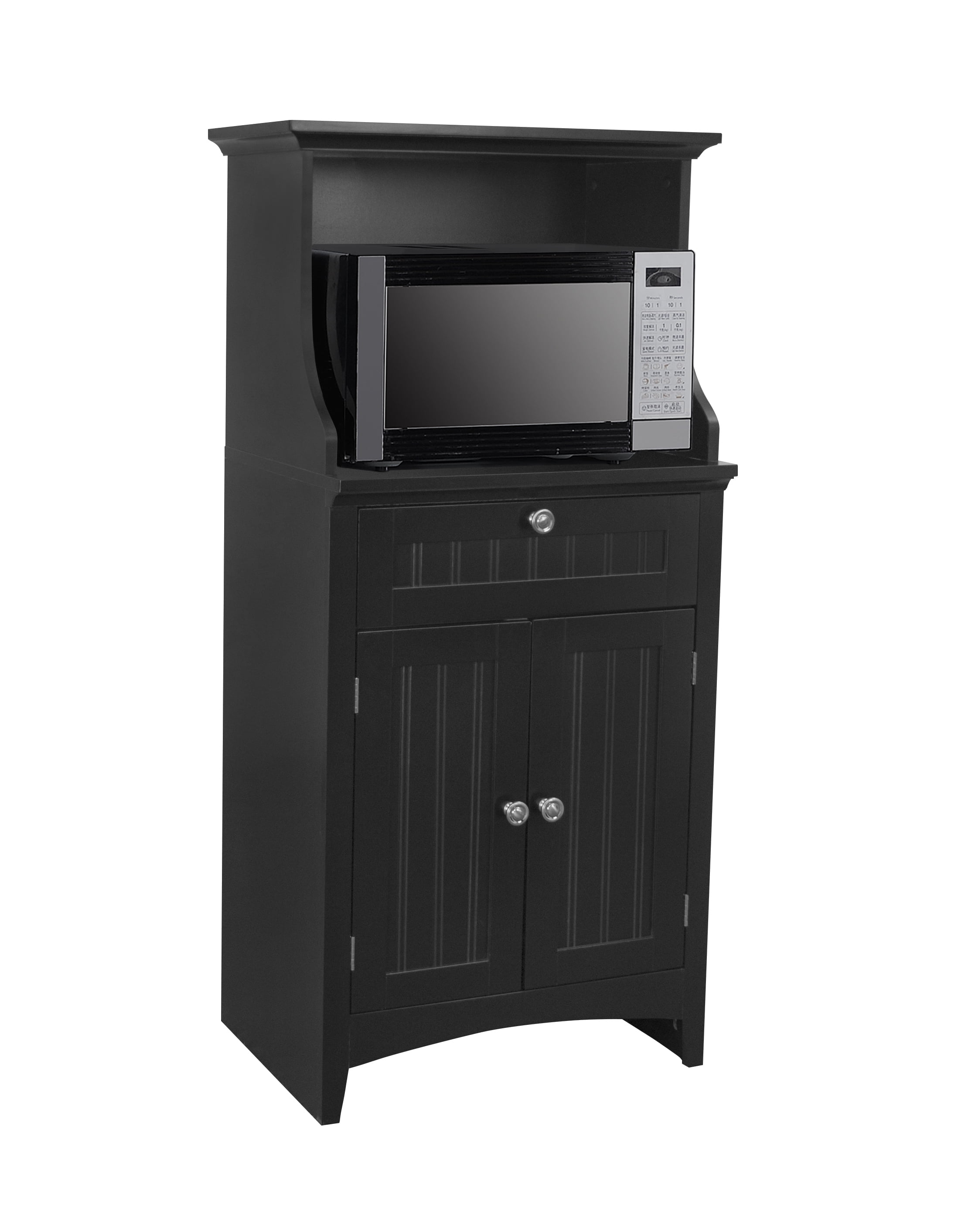 American Furniture Classics 15.75" Microwave Utility Cart, Black Wood ...