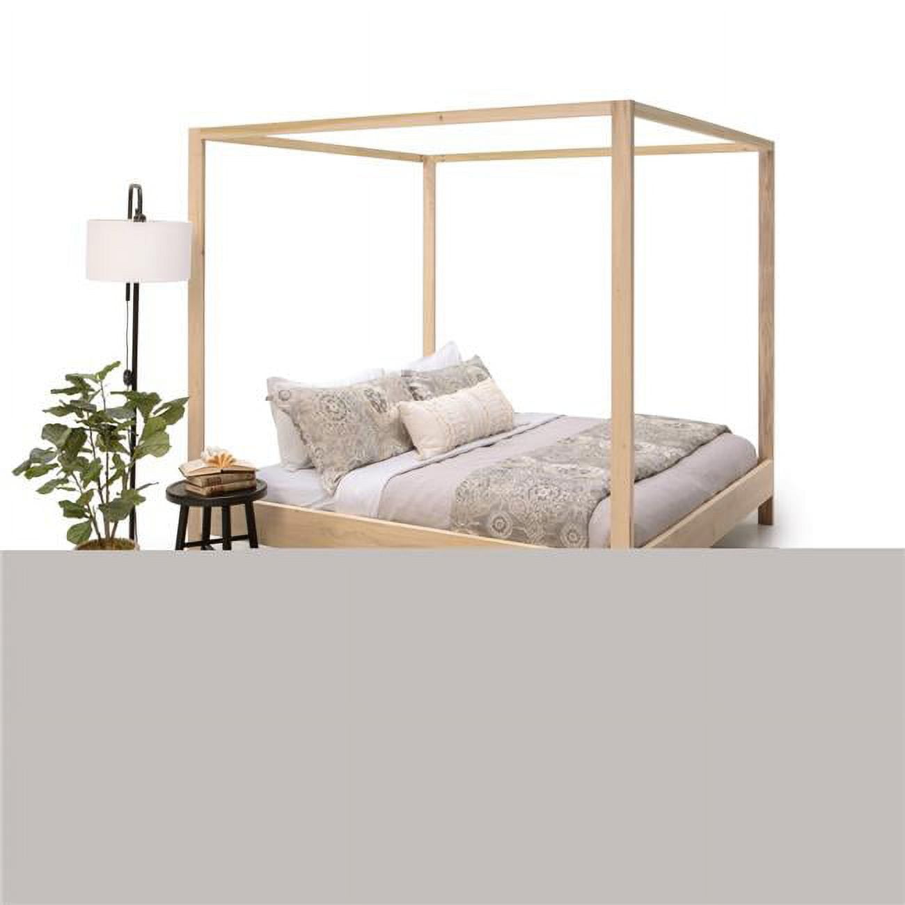 American Furniture Classics King Size Canopy Bed with Elevated Platform ...