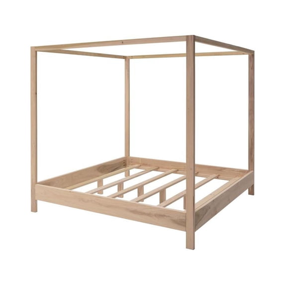 American Furniture Classics King Size Canopy Bed with Elevated Platform ...