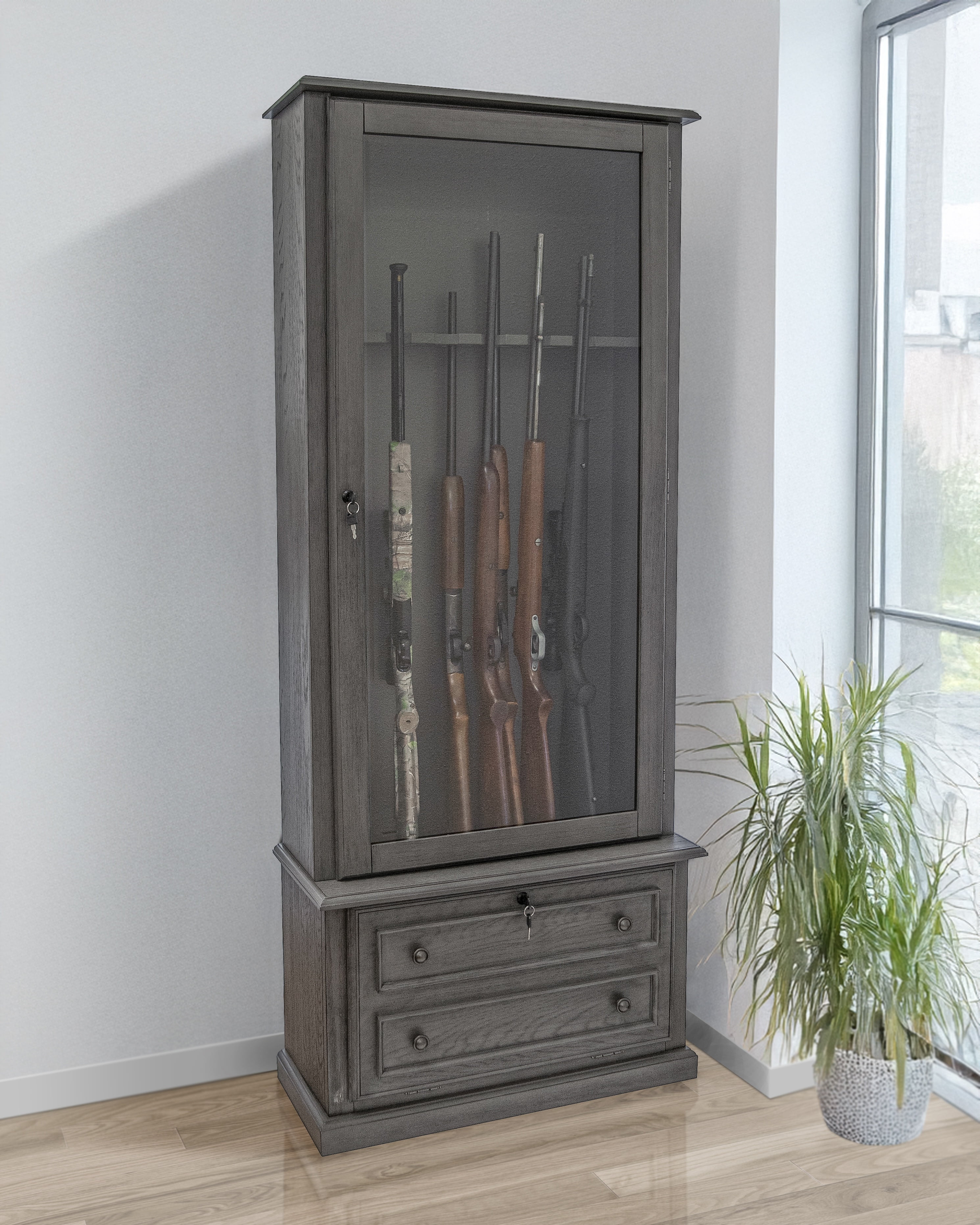 American Furniture Classics Model 860 Classic 12 Gun Cabinet Grey ...