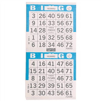 American Games Bulk Disposable Bingo Paper Game Cards - 2 Cards - Blue ...