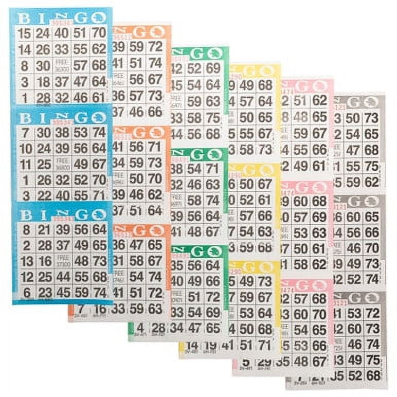 American Games Bingo Paper Game Cards - 100 Pack, 6 Sheets, 3 Cards per ...