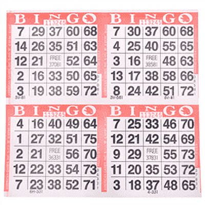 American Games 4 on Red Bingo Paper Game Cards - 750 Sheets, 3000 ...