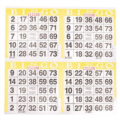 American Games Bingo Paper Game Cards - 4 cards - Yellow - 750 cards ...