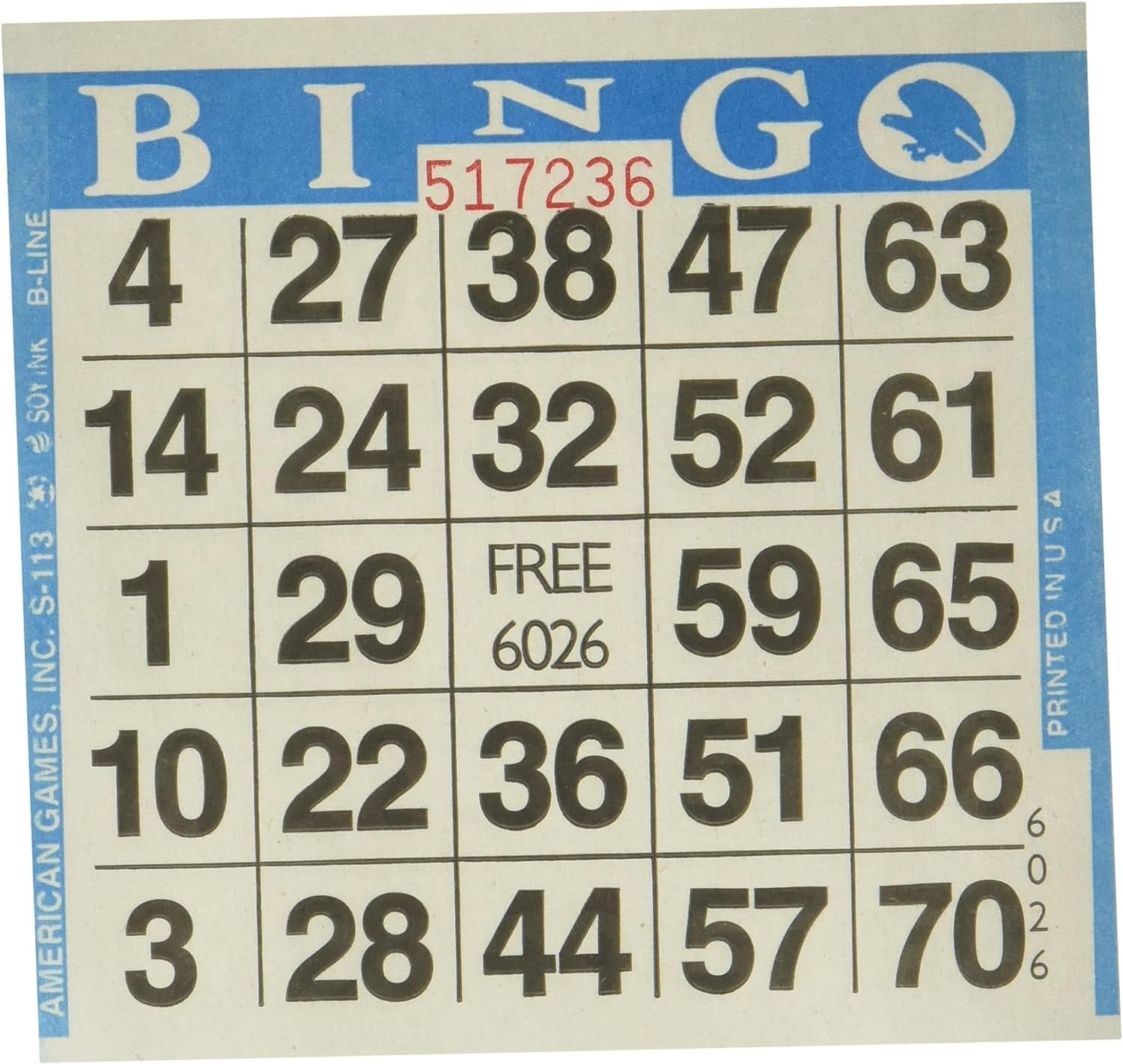 American Games Professional Blue Bingo Paper, 500 Sheets, 4x4 Inch ...