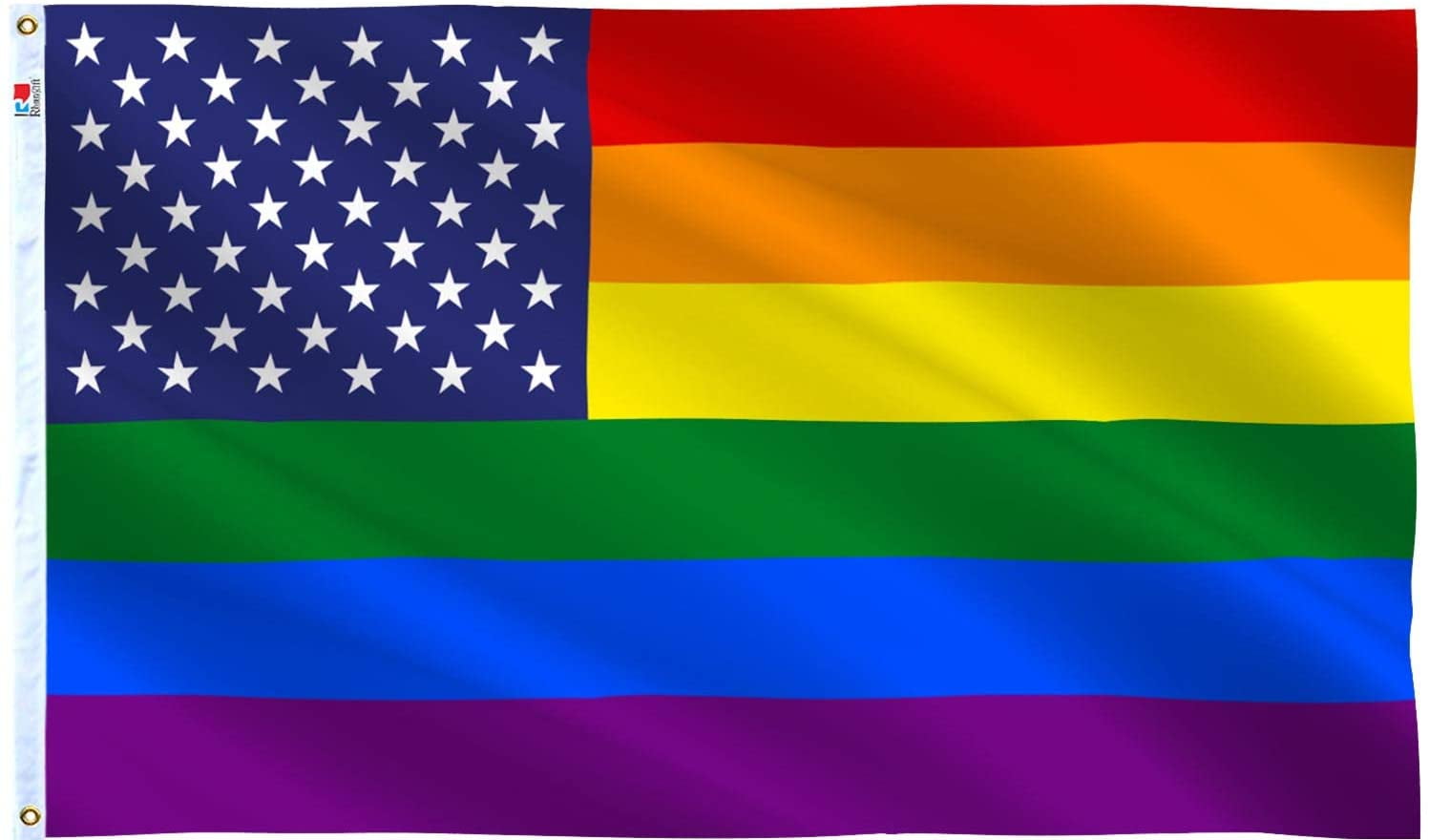 American Gay Pride Flag, 3Ply Polyester Heavy Duty Double Sided LGBT ...