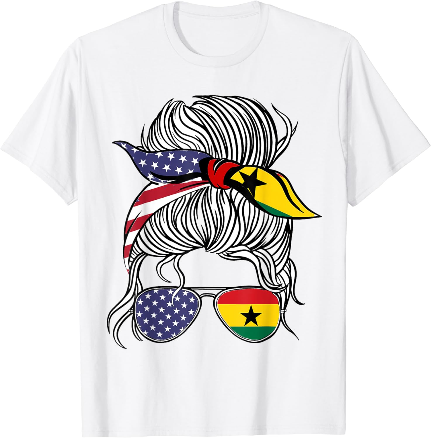 American Ghanaian Patriot Flag Women Girl Ghana Grown T-Shirt - Walmart.com