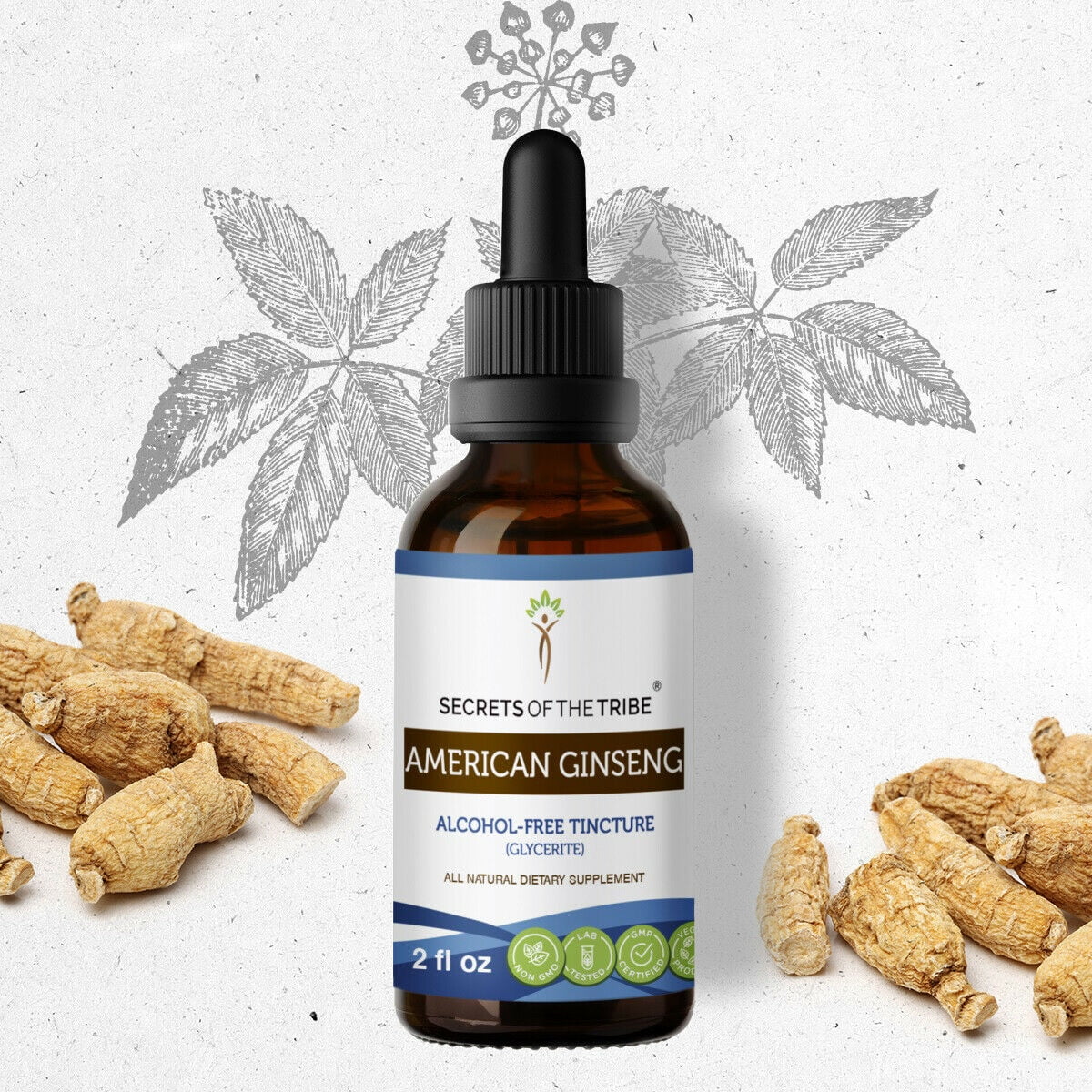 American Ginseng Tincture Alcohol-FREE Extract, Farm Grown American ...