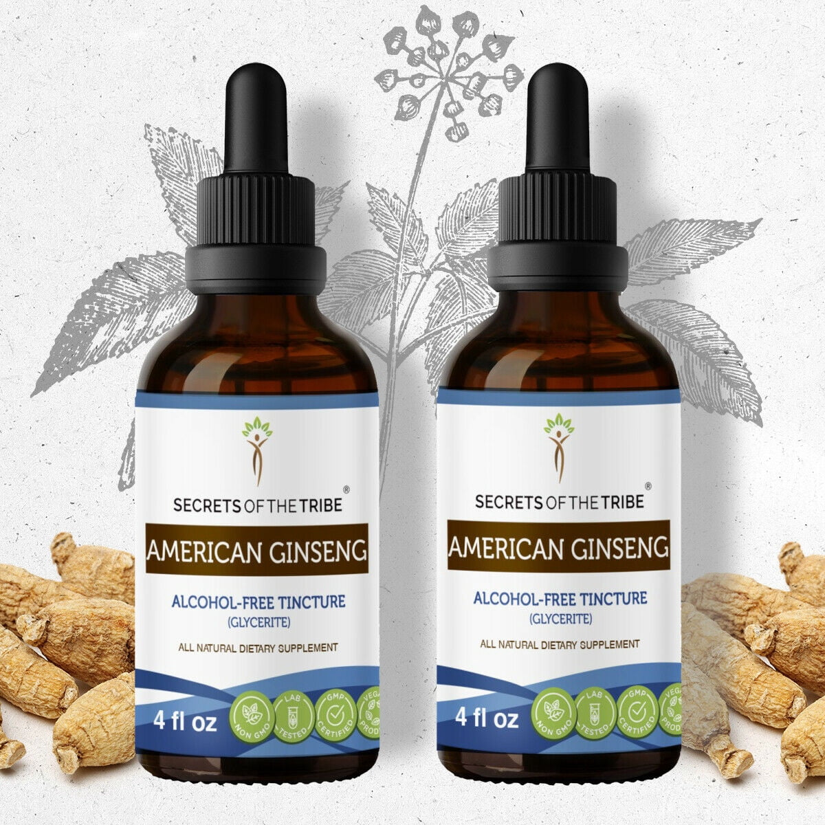 American Ginseng Tincture Alcohol-FREE Extract, Farm Grown American ...