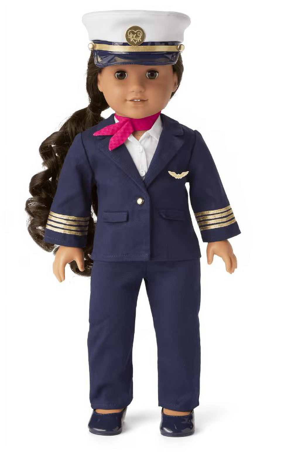 American Girl Doll Pilot Uniform, Captain Jacket, Navy Ballet Flats ...