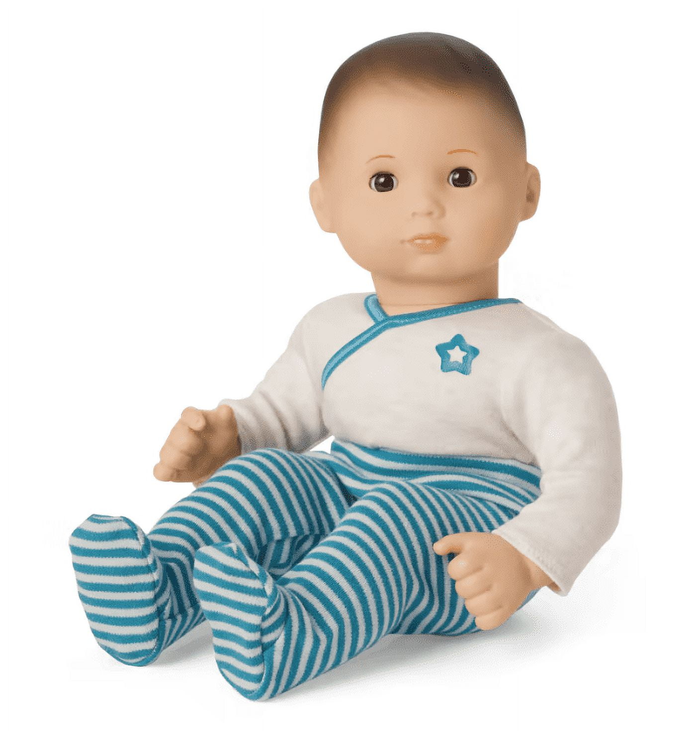 American Girl Bitty Baby #2 in Soft Blue Brown Eyes Brown Hair Light ...