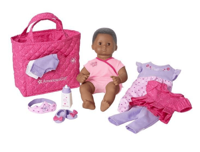 American Girl Bitty Baby BB1 15 inch Doll Gift Set Dark Skin Black Hair ...