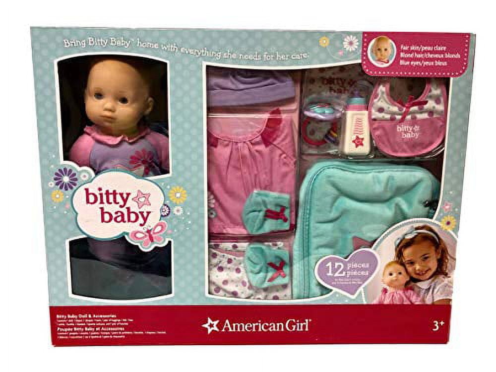 American Girl Bitty Baby Doll BB3 with 12 Piece Green Accessory Set ...