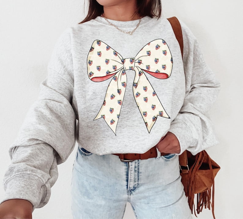 American Girl Coquette Sweatshirt, Girly 4th of July Pullover, Preppy ...