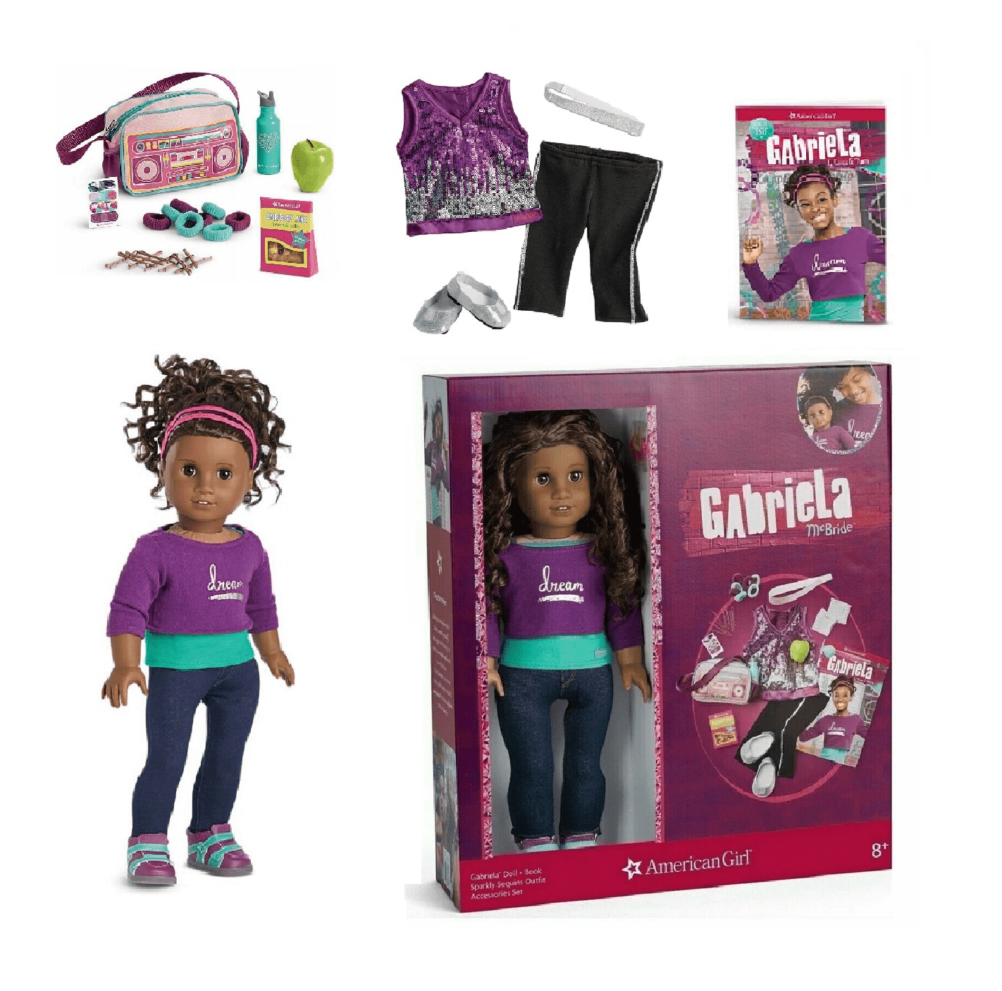 "American Girl Gabriela 18"" Doll with Accessories, Sequins Outfit, and ...