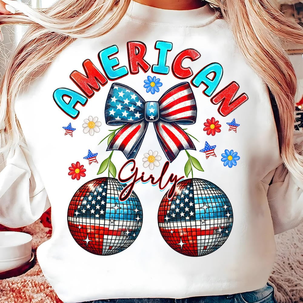 American Girly Shirt, Patriotic Bow Shirt, 4Th Of July Girly Design ...